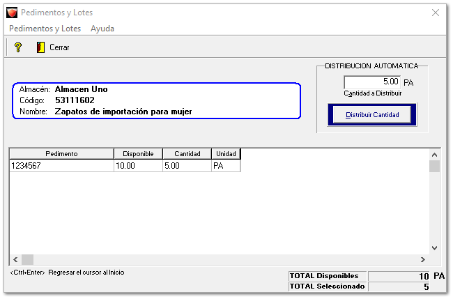 Productos con pedimentos y Complemento de Comercio Exterior