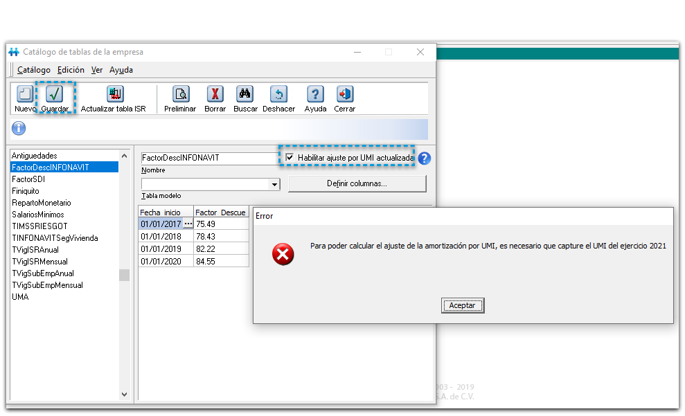 ¿Cuándo se aplica el ajuste por UMI Actualizada?