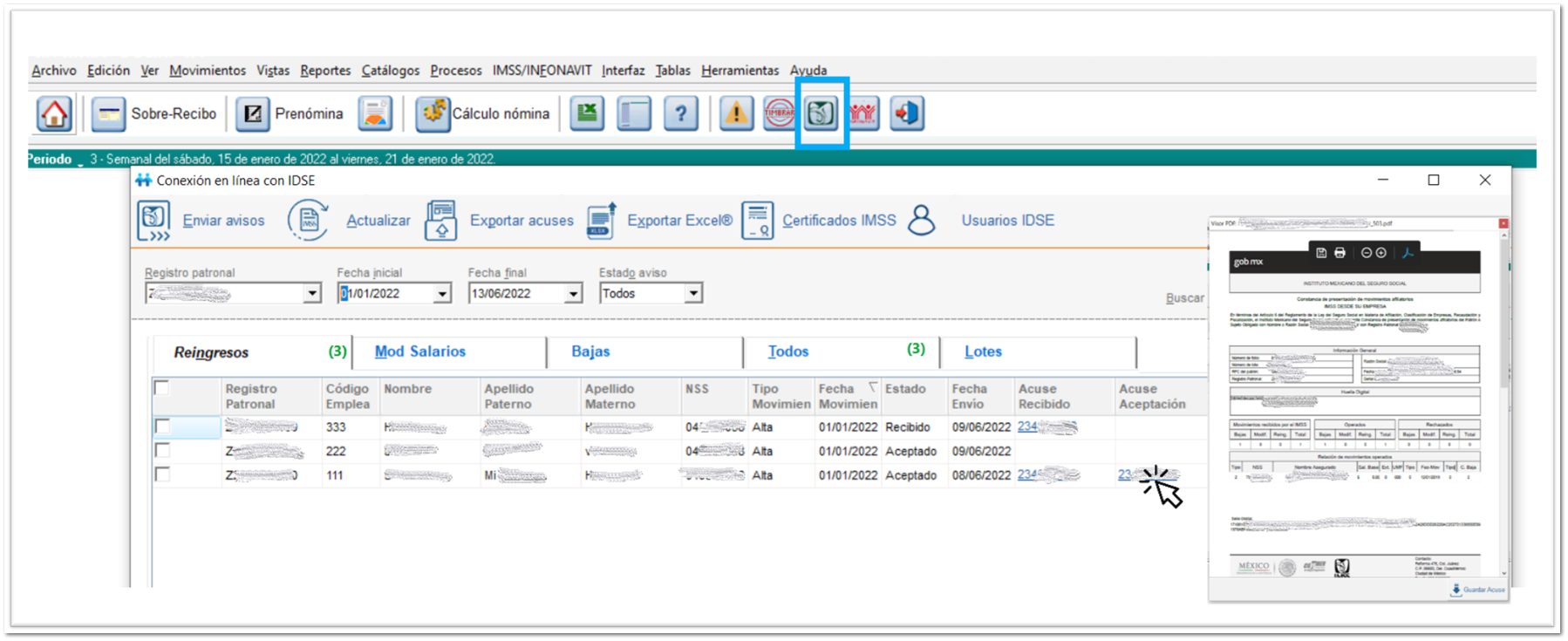 Conexión en línea con IDSE