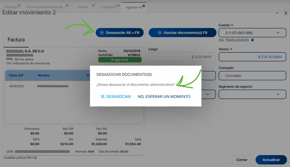 Asociación de documentos
