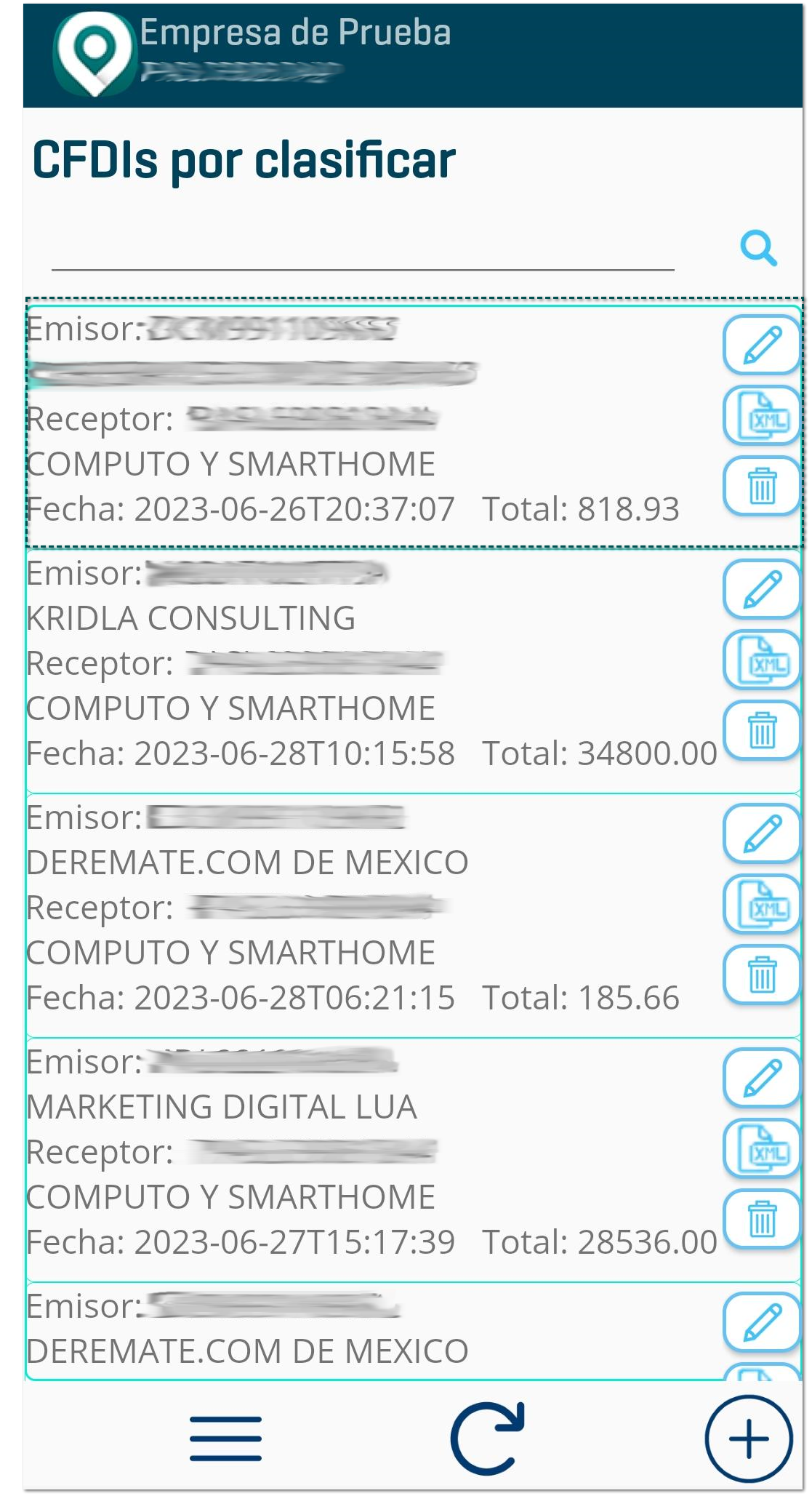 Mejora en el campo "Propina" y el "Total" contra monto pagado
