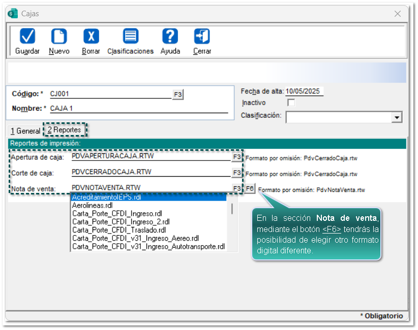 Listado de funciones