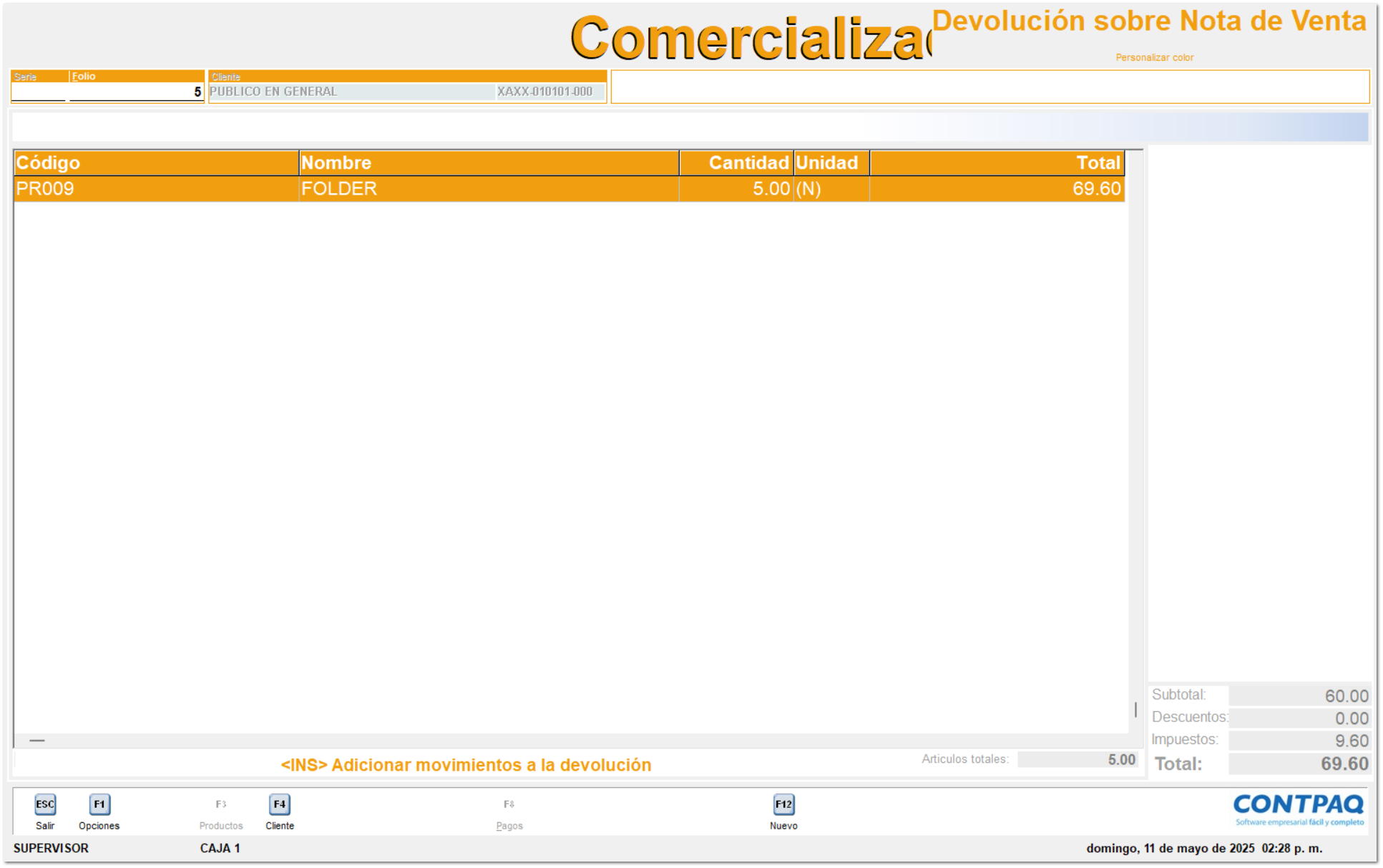Listado de funciones