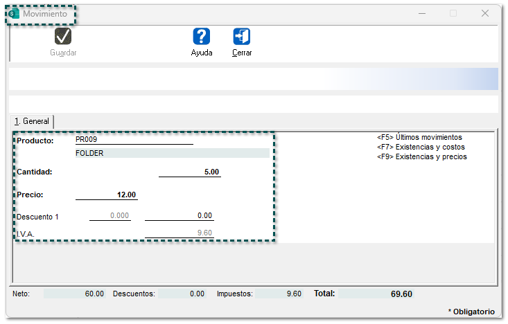 Listado de funciones