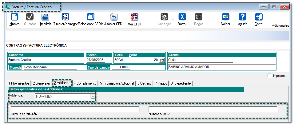 Addenda "NOVAMEX"