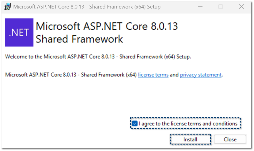 Instalación de Microsoft ASP.NET Core