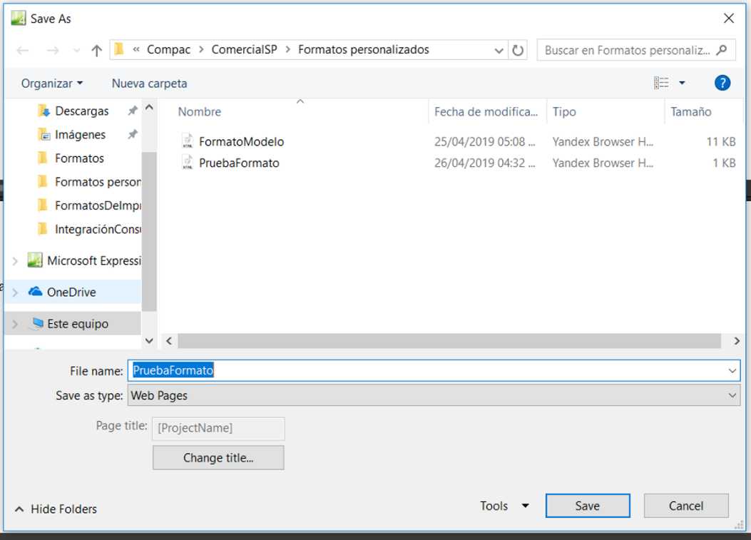 Crear formatos de impresión