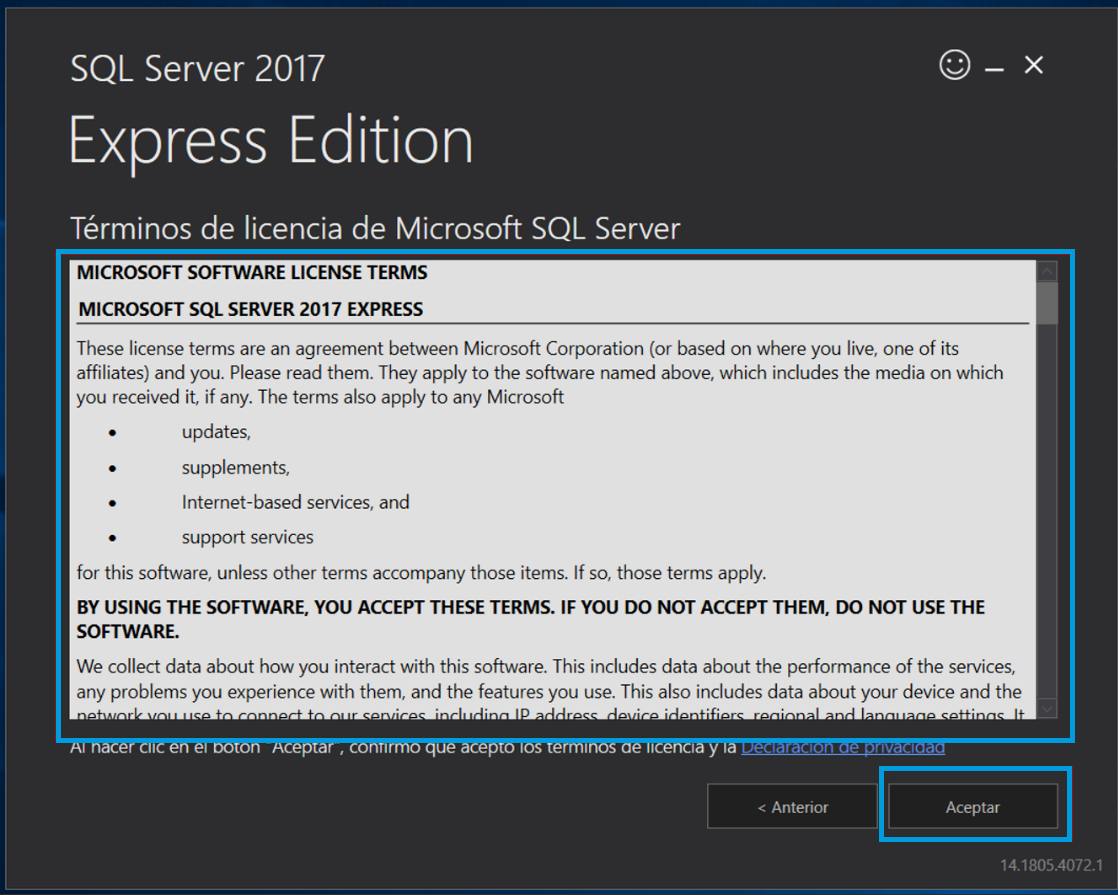 Instalación SQL Server