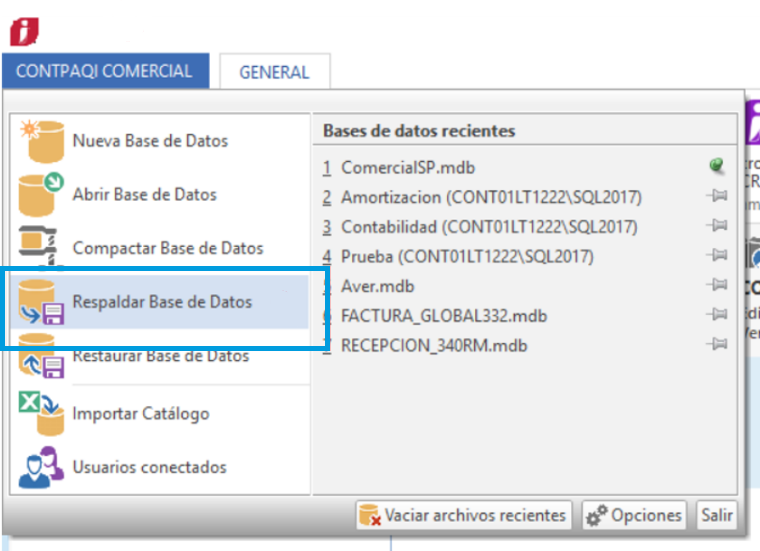Respaldar Base de Datos