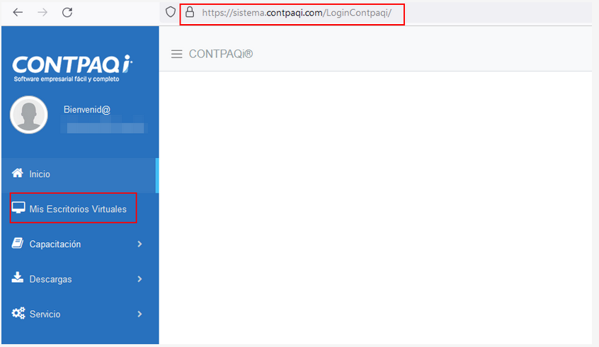 ¿Cómo enciendo mi Escritorio Virtual CONTPAQi®?