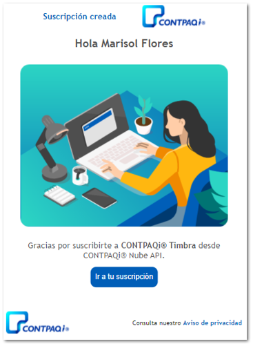 Suscripción al API o Producto